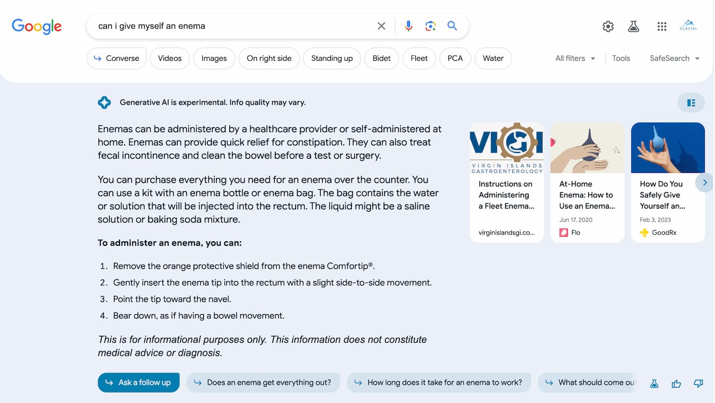AI Overviews (Formally SGE) and Medical Queries